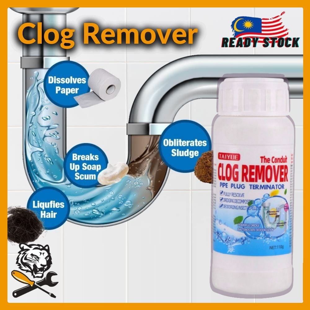 3T Clog Remover Drain Pipe Basin Cleaner Kitchen Toilet Remover Clogged ...