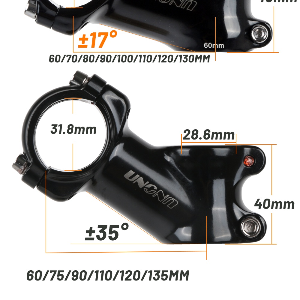UNO Stem Ultralight Aluminum Alloy 31.8*60/70/80/90/100/110/120/130mm ...