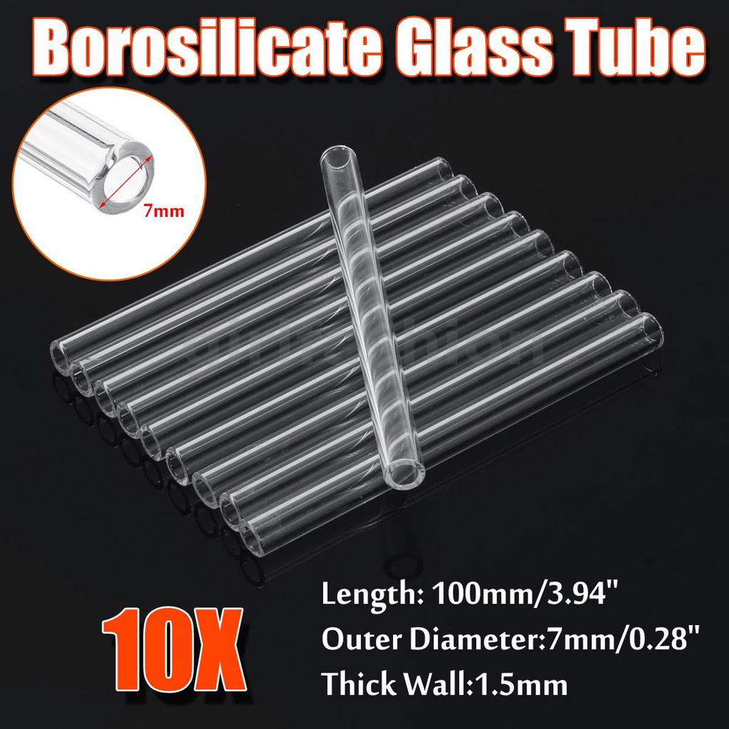 10Pcs Borosilicate Glass Blowing Tube Blowing Tube Pyrex Tube | Shopee ...