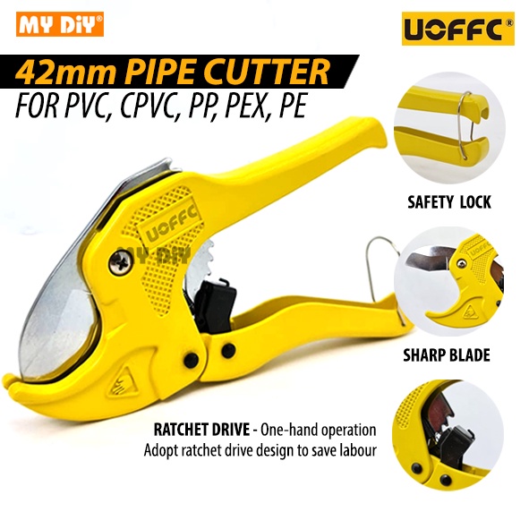 MYDIYHOMEDEPOT - UOFFC PVC Pipe Cutter 42MM Ratchet Drive Design Pipe ...