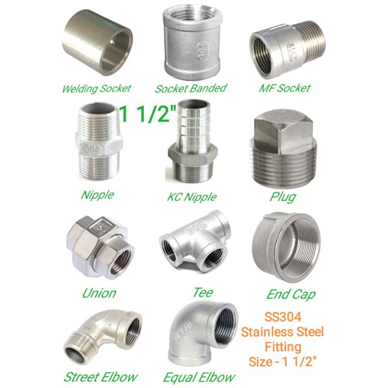 1 1/2" SUS304 Stainless Steel Pipe Fitting 1 1/2" SS Socket Welding ...