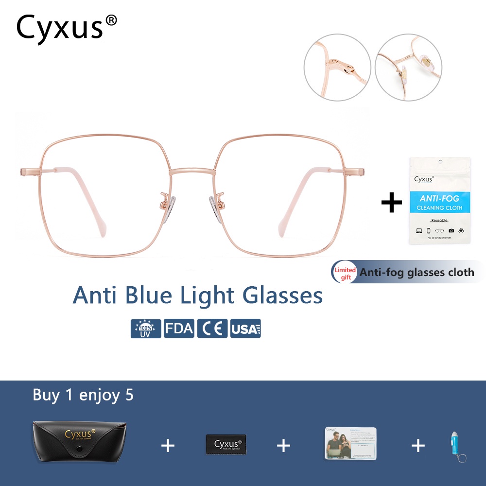 America Cyxus Designer Trendy Blue Light Blocking Anti UV Computer Rx ...
