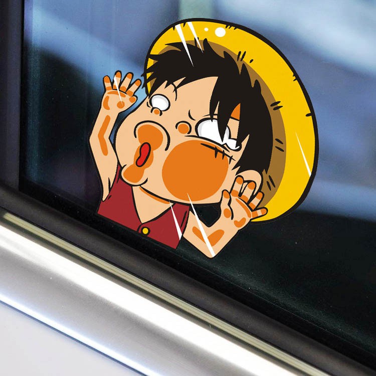 Luffy Climb Window hit glass funny car sticker | Shopee Malaysia