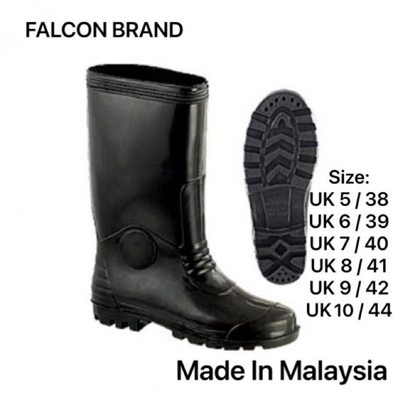 Heavy Duty Black Safety Rubber Boot / Industrial Plastic Shoes / Kasut ...
