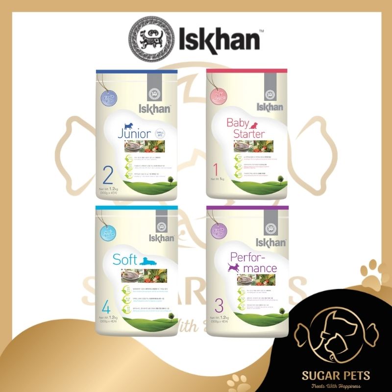 Iskhan Korean Dog Food Baby Starter/Junior/Performance/Soft 1.2KG & 1KG ...