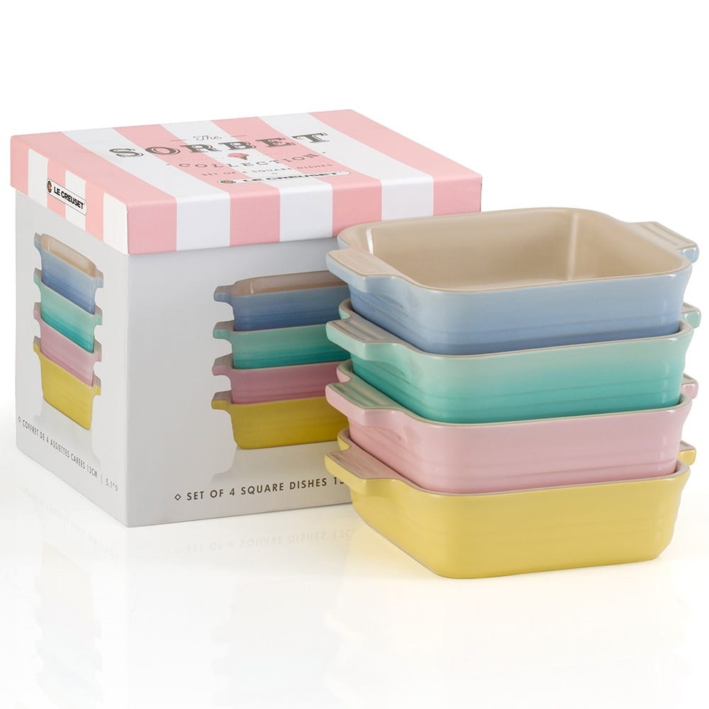 Le Creuset Stoneware Sorbet Square Dish - Coastal Blue/Cool Mint ...