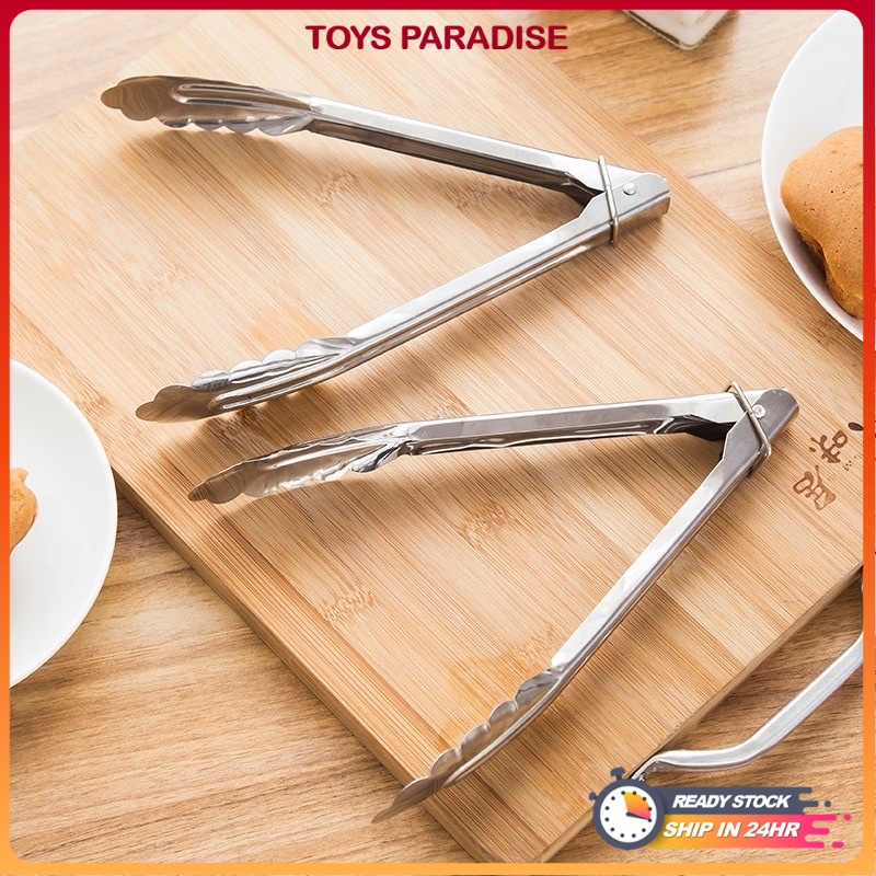 [MALAYSIA STOCK] Stainless Steel Food Tong BBQ Serving Clip Kitchen ...