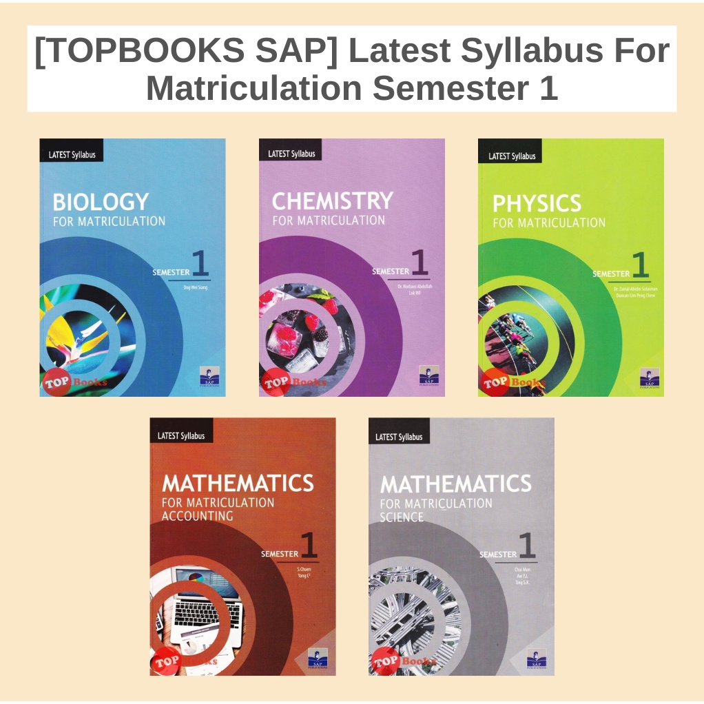 [TOPBOOKS SAP] Latest Syllabus For Matriculations Semester 1 (2022 ...