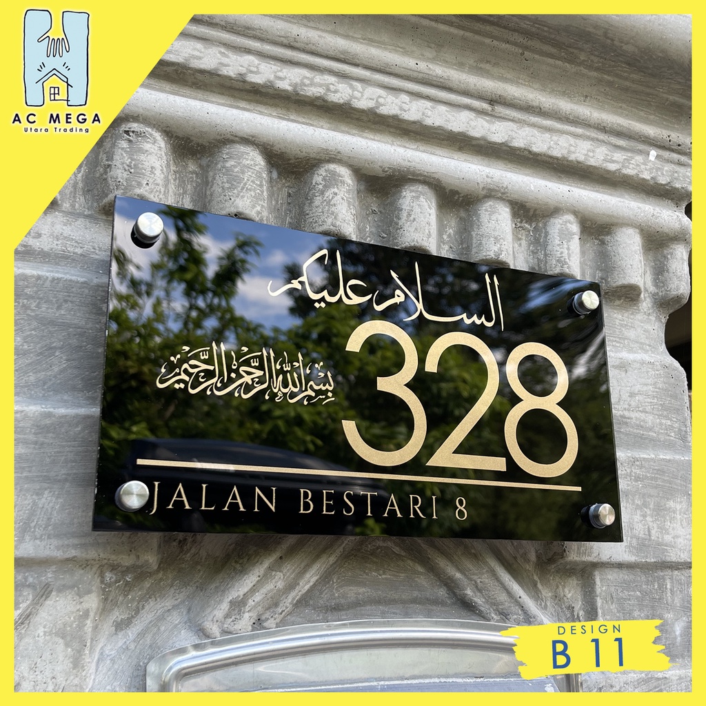 house number | nombor rumah | sign plate acrylic | number rumah | plate ...