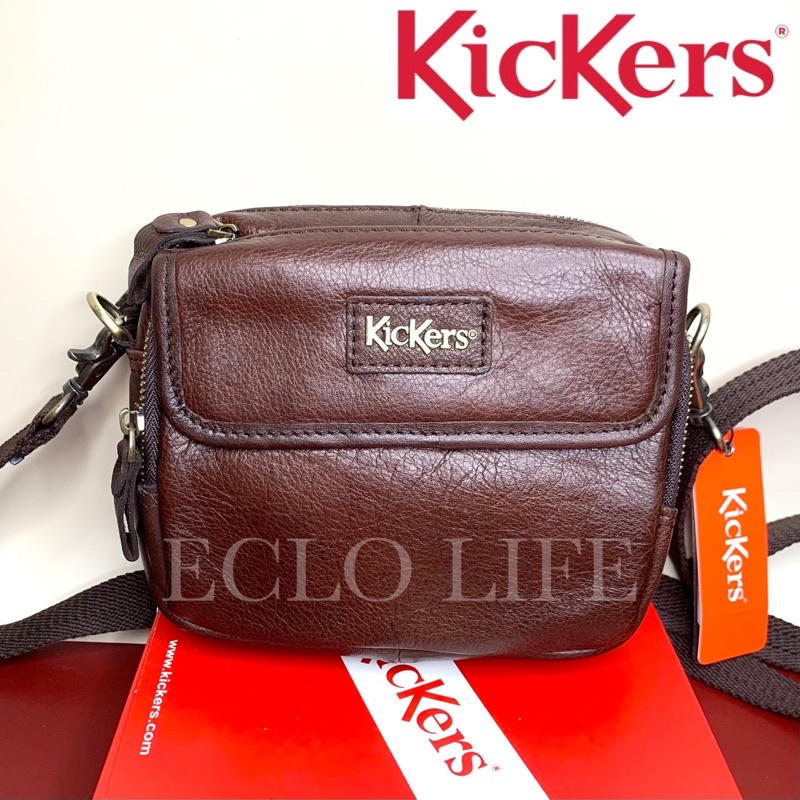 Kickers Sling Bag Pouch Bag 100% Original Genuine Leather 2 in 1 [78429 ...