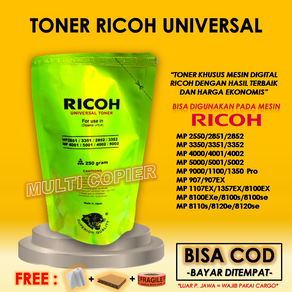 MESIN Ricoh Mp Series Toner 250 Gram Original Photocopier Mp 2851 3351 3352 4000 4002 5002 ...
