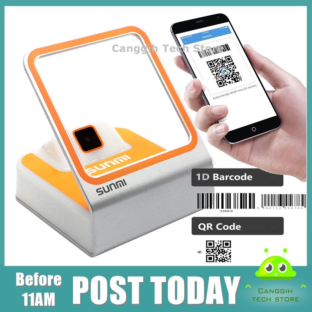 SUNMI Blink Barcode Scanner 2D QR Code Scan Reader Ewallet Payment Cashier Cash Register Counter ...