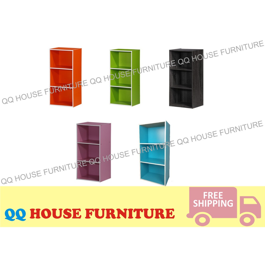 FREE SHIPPING / BOOK SHELF / RAK BUKU - 3 COMPARTMENT UTILITY SHELF ...