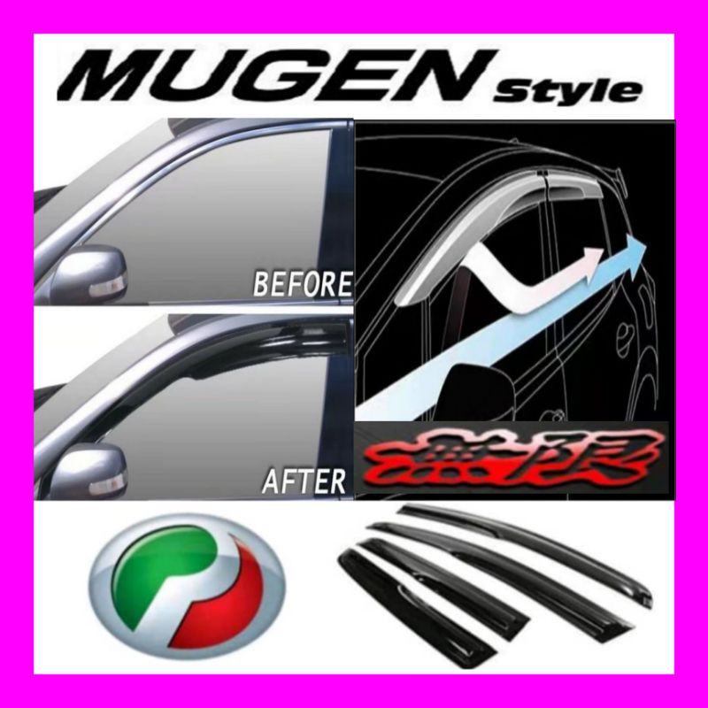 PERODUA MUGEN STYLE DESIGN AIR PRESS CAR WINDOW DOOR VISOR - VIVA, AXIA ...