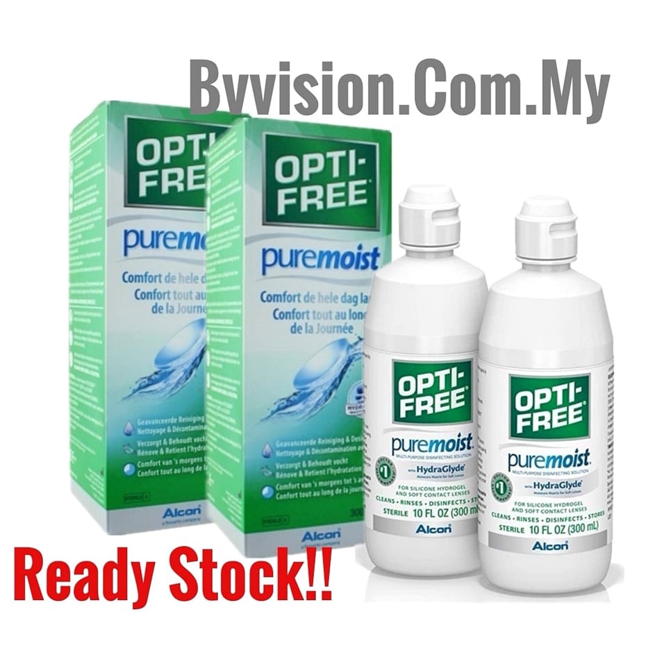 Alcon Opti-Free Pure Moist Solution Twin Pack Multipurpose Solution ...