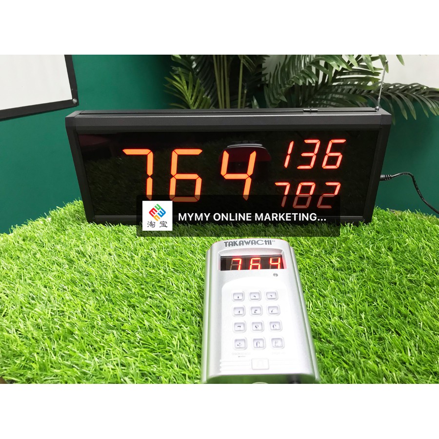 3 Digit Wireless Calling Bell Button System Restaurant Calling Queuing System with Keypad ...