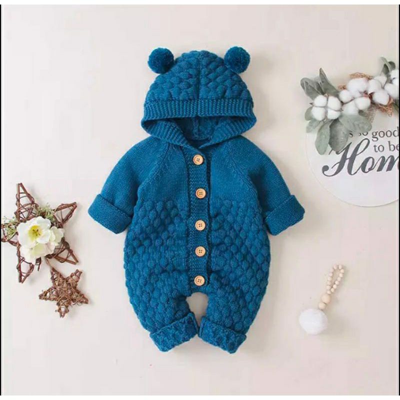 Baby Jumpsuit 0-12 months unisex thick soft knit/baby boy and girl ...