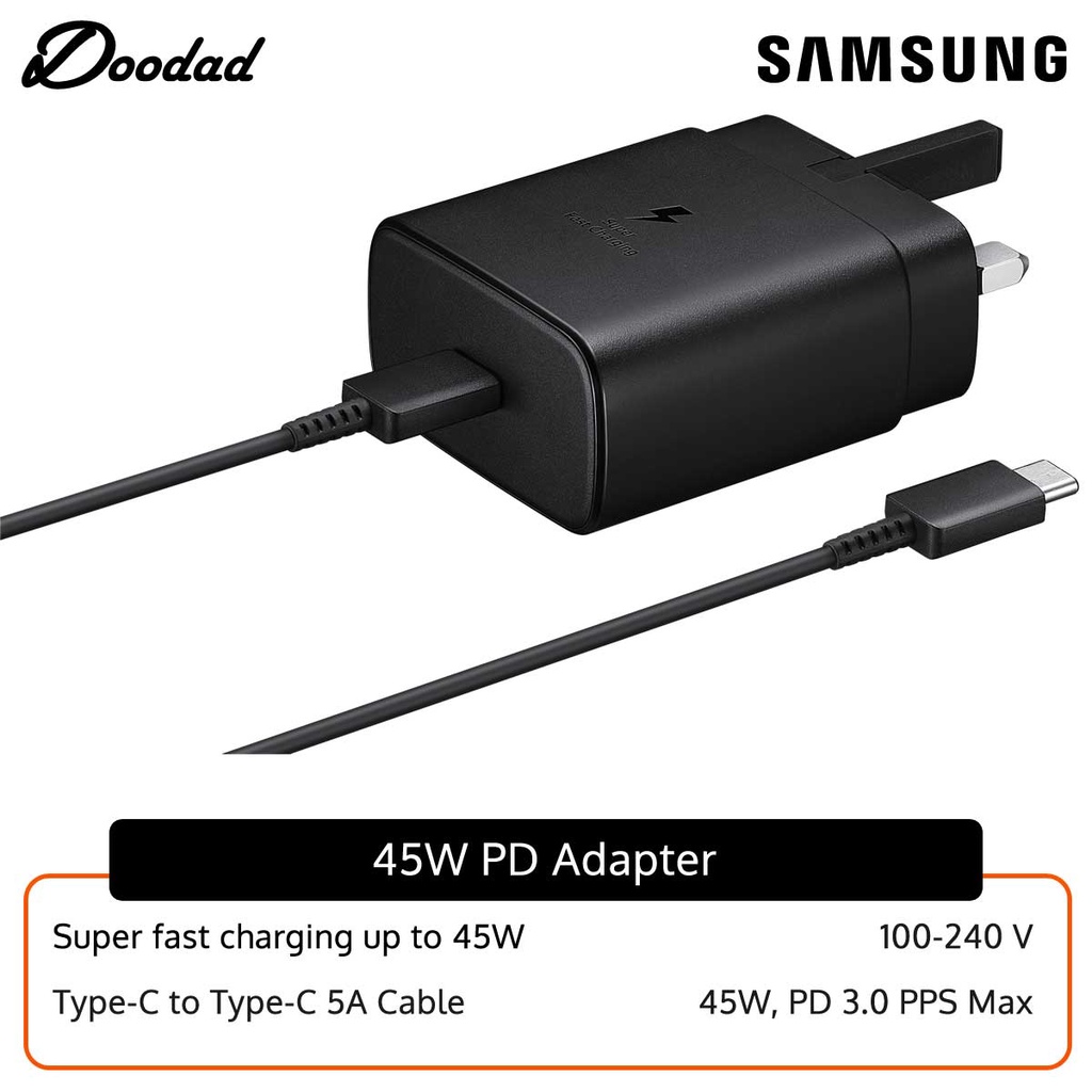 Samsung 45W USB Type-C Fast Charge Wall Charger (Black) | Shopee Malaysia