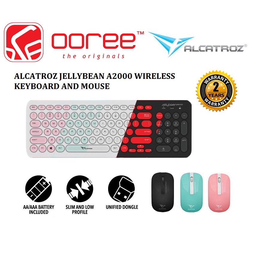 ALCATROZ JELLY BEAN A2000 2.4G WIRELESS KEYBOARD & MOUSE COMBO FOR ...