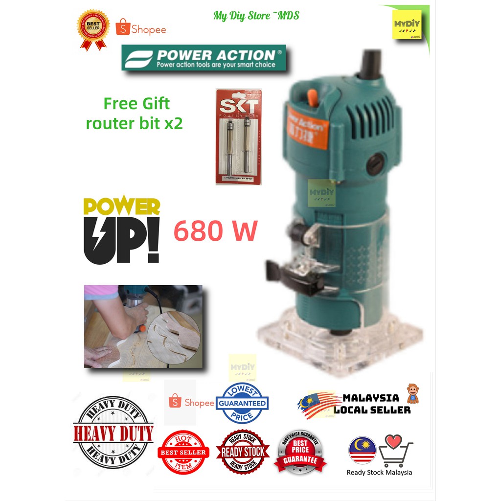 【MDS】Upgraded Heavy Duty 680 Watt Electric Router Wood trimmer Router ...