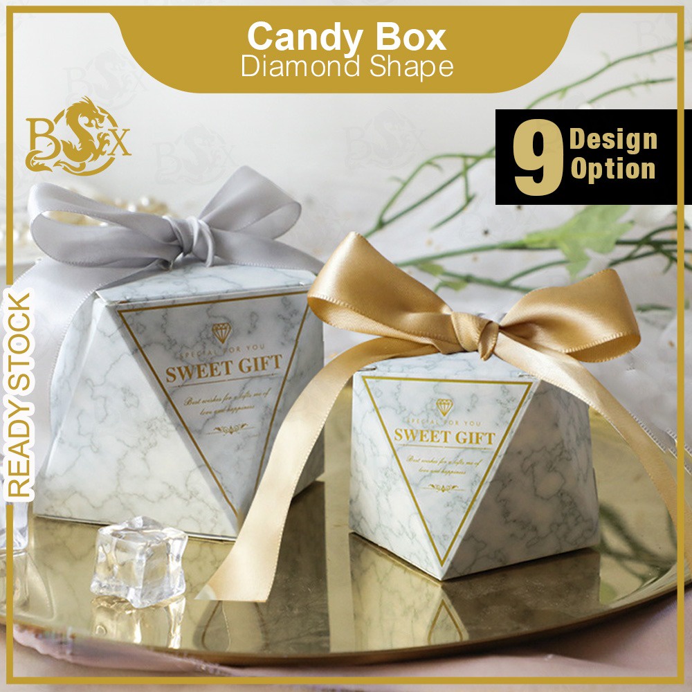 Gift Box Diamond Shape Baby Shower Birthday Party Packaging Candy Boxes ...