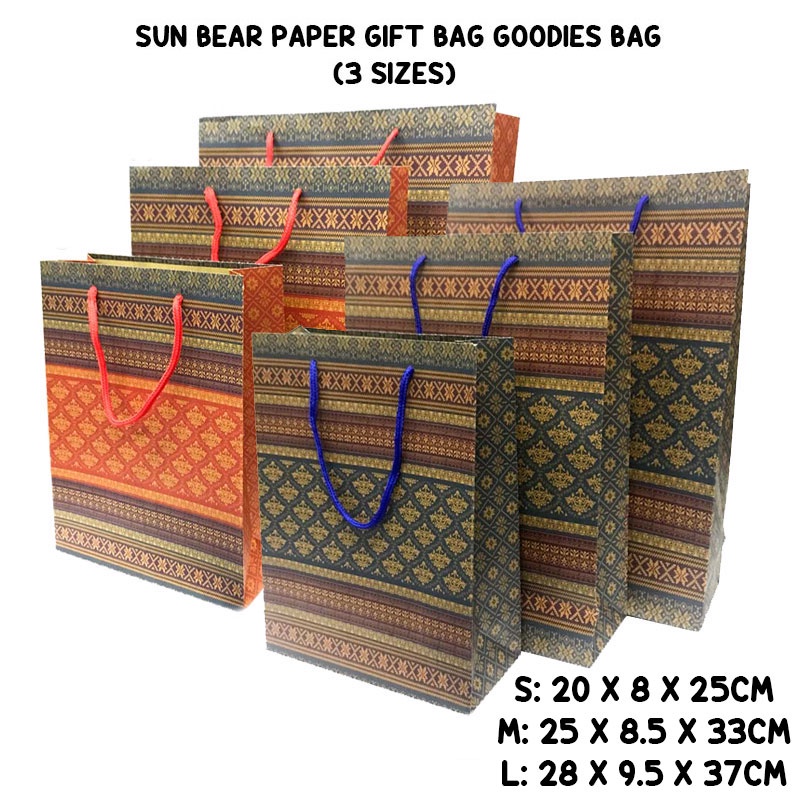 Sun Bear Paper Gift Bag Goodies Wedding Birthday Party Beg Hadiah ...