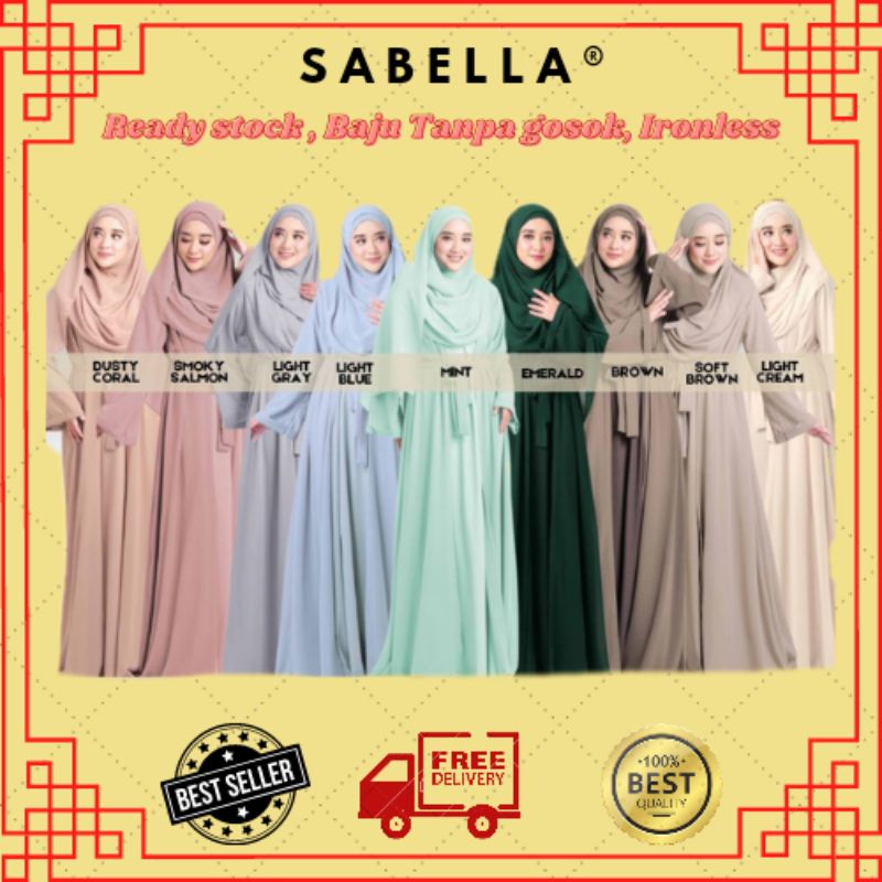 🔥READY STOCK🔥 JUBAH SABELLA TANPA GOSOK | Shopee Malaysia
