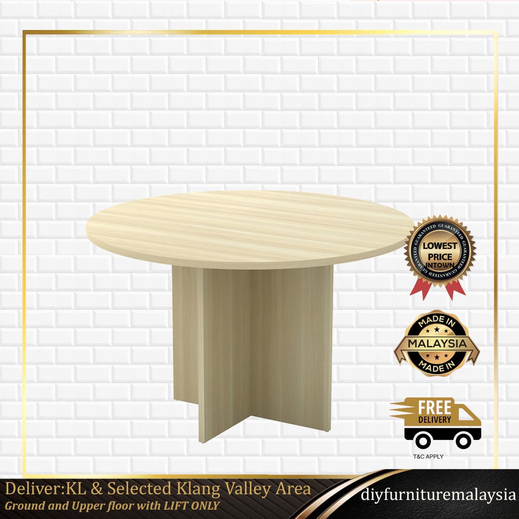 Round Conference Table | Meeting Table 3ft/4ft | Meja Pejabat | Round ...