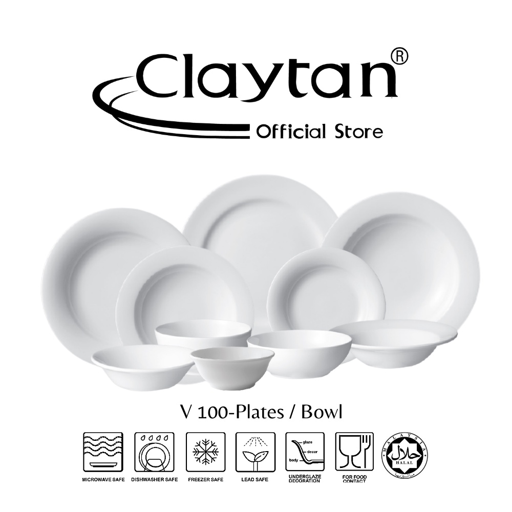 Claytan Vc Hotelware Tableware Plate Bowl Plain White V100 Pearl White ...