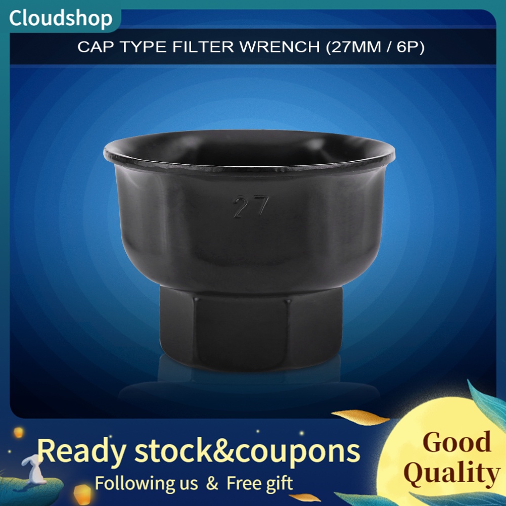 ★Ready Stock★ 27mm 3/8" 6 Flute Oil Filter Wrench Cap Socket Remover ...