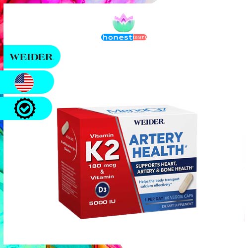 Protect Heart And Bones Weider Artery Health Vitamin K2 180mcg 60 ...