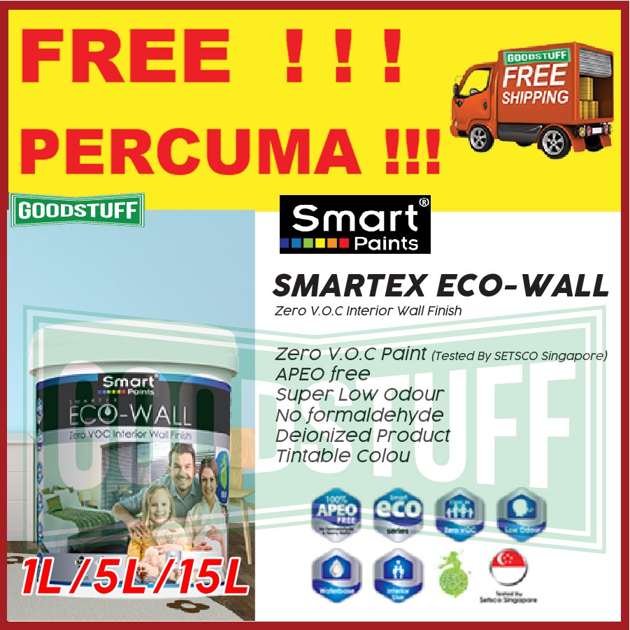 GROUP C - 18L SMART PAINTS SMARTEX ECO WALL NIPPON SUPER MATEX WATER PAINT JOTUN DULUX EXTERIOR ...