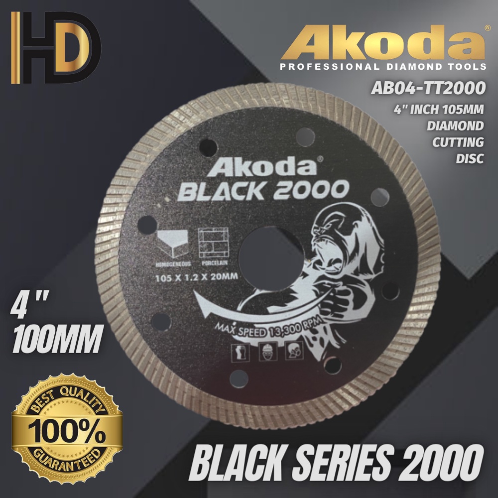 AKODA 4" 105MM Black Series 2000 Diamond Cutting Disc / AKODA AB04 ...