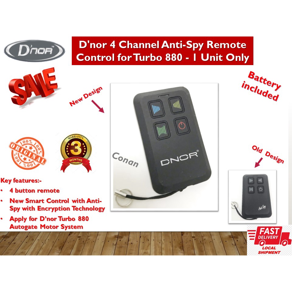 Dnor Turbo 880 4CH Remote Control (Anti-Spy) for D'nor 4 Channel ...