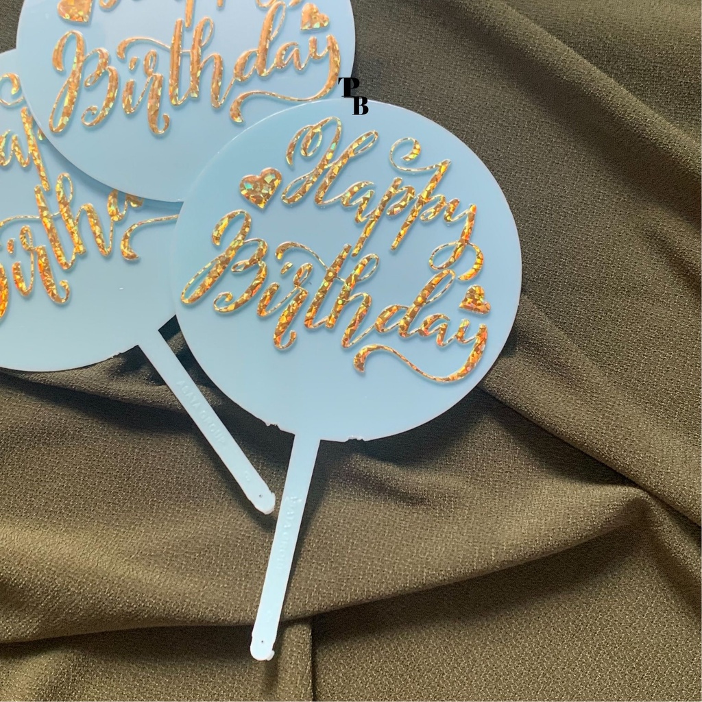 Cake Topper / Cake Topper / Round Topper Happy Birthday Acrylic - Baby ...