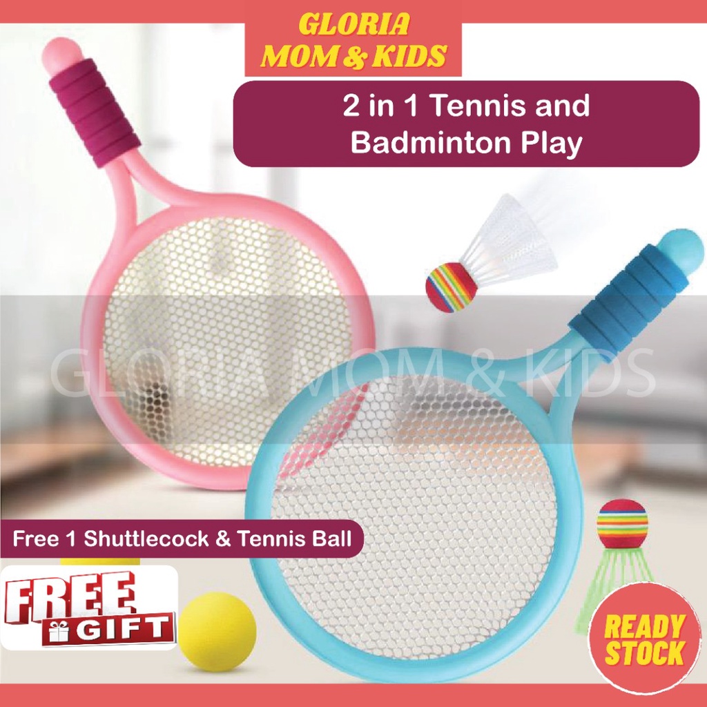 2in1 Tennis Badminton Racket Shuttlecock Kit Kids Children Indoor ...