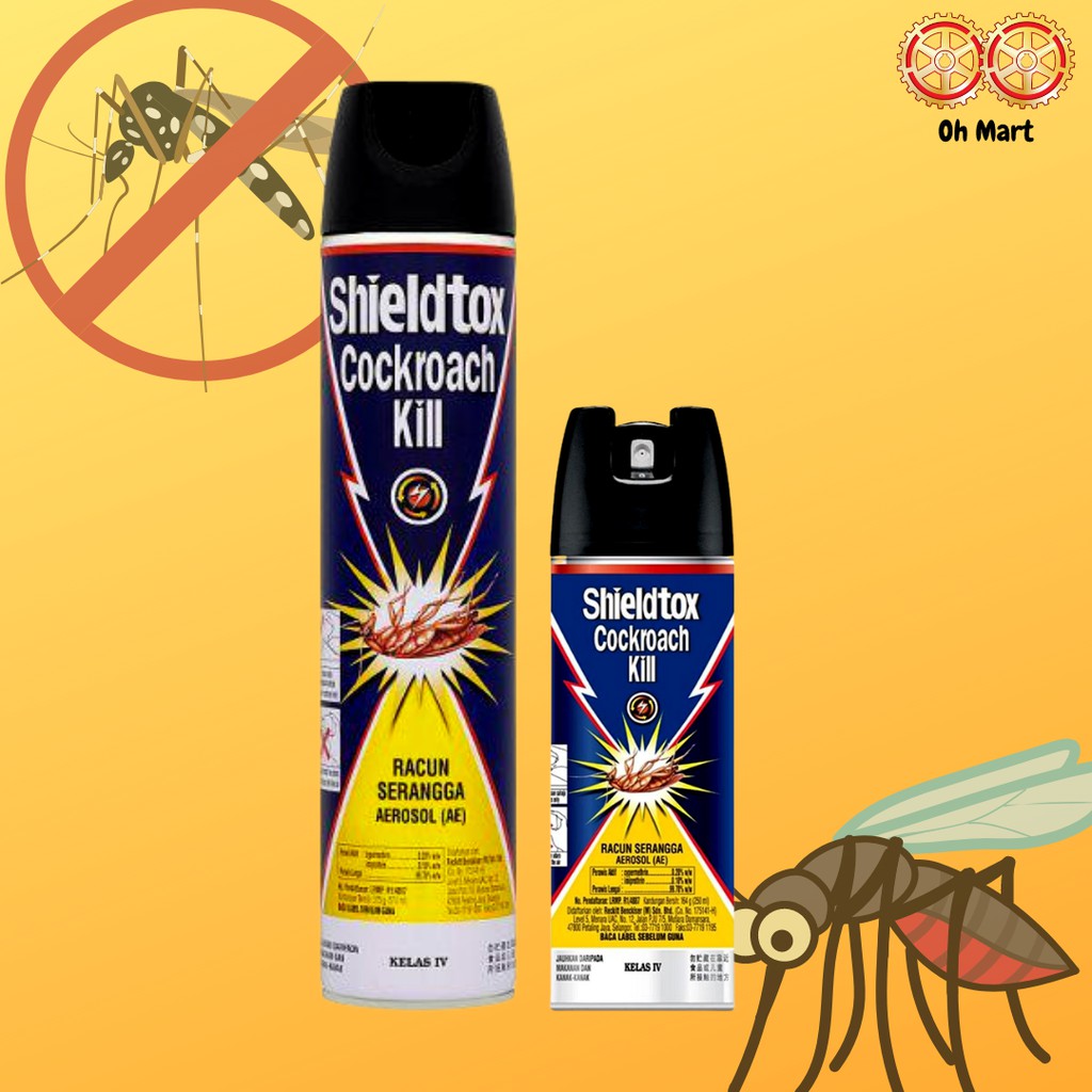 Shieldtox Cockroach Kill/ Racun Serangga Lipas Aerosol (570 ml/ 250 ml ...
