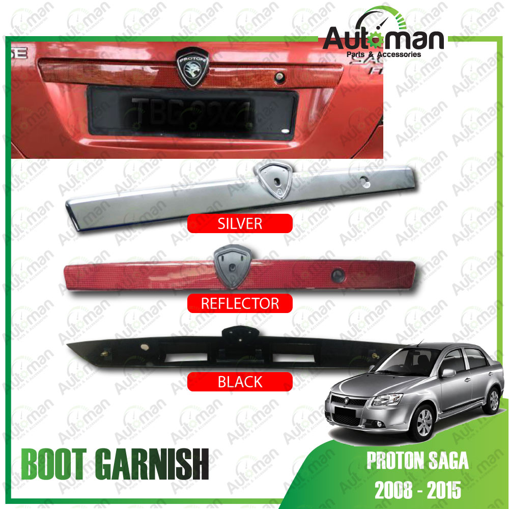 Proton Saga 2008 - 2015 Rear Trunk Lip Boot Garnish Black / Silver ...