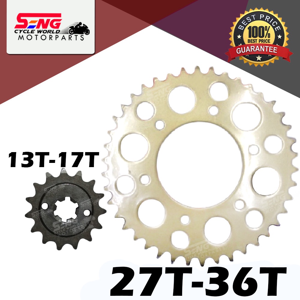 MCS YAMAHA LAGENDA SRL115/ SRL115 FI GEAR SPROCKET 415 FRONT (13T TO 17T), REAR (27T TO 36T ...