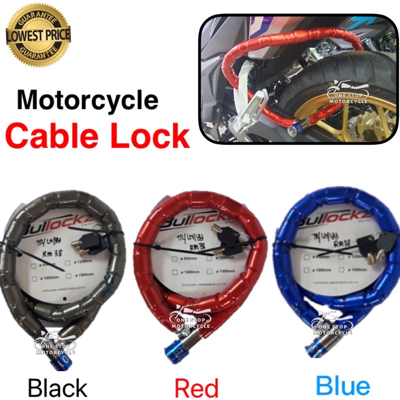 Quality Lock Rantai Motorcycle / Cable lock / Chain lock Bike 1000mm ...