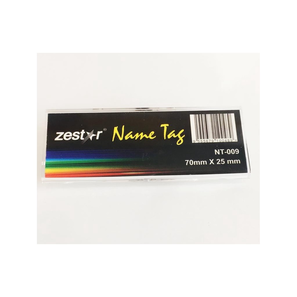 Zestar Acrylic Transparent Name Tag 70mm x 25mm / Name Badge Card ...
