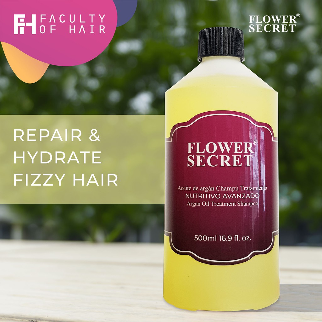 FLOWER SECRET Argan Oil Treatment Hair Shampoo For Damaged Hair, Fizzy ...