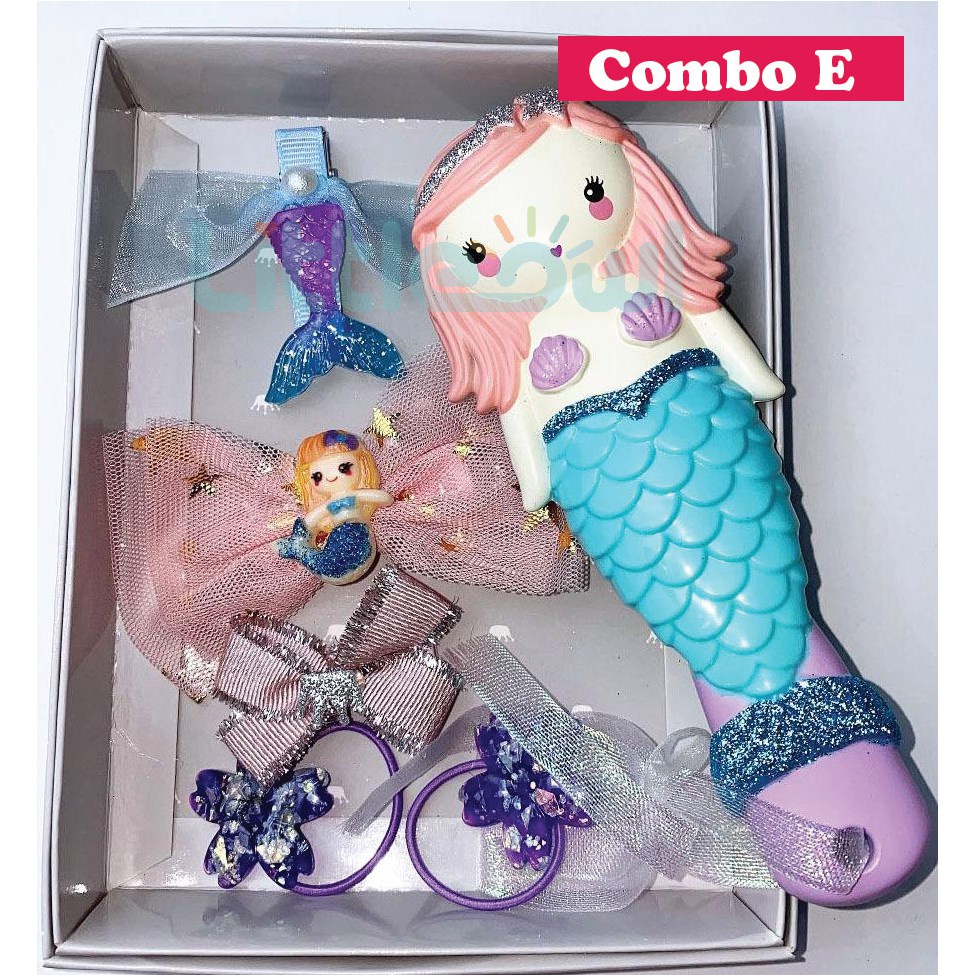 M'sia6 in1 Baby Girl Kids Frozen Elsa Princess Comb Set Hair Clip Snow ...