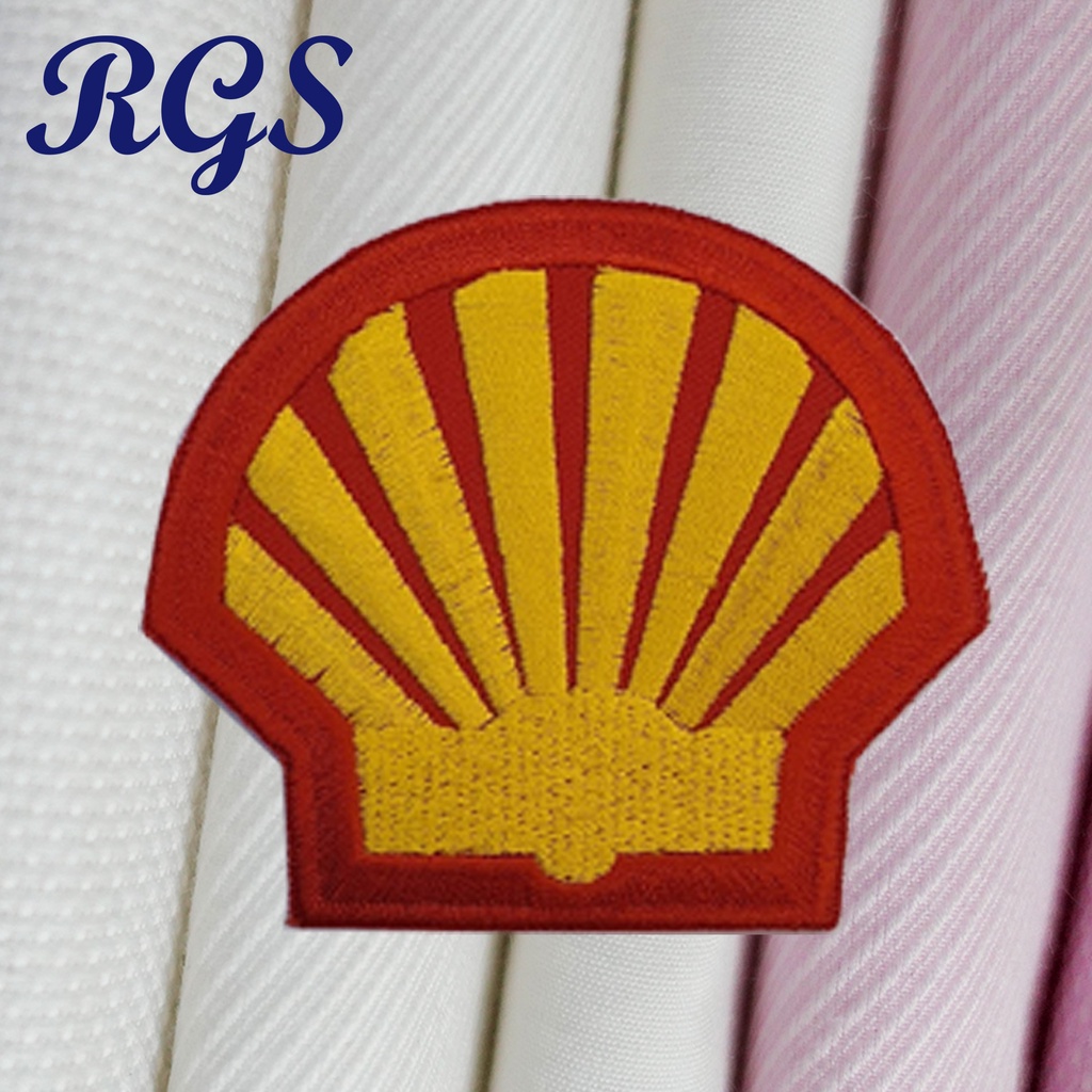 SHELL Logo Sew On Iron On Embroidered Patches Patch Jahitan Embroidery ...