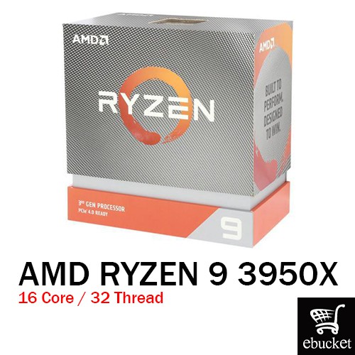 AMD Ryzen 9 3950X - 16 Core, 32 Thread 4.7GHz Turbo Boost Clock CPU ...