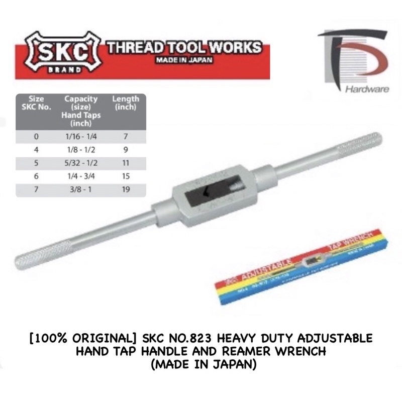 [100% ORIGINAL] SKC NO.823 HEAVY DUTY ADJUSTABLE HAND TAP HANDLE AND REAMER WRENCH (MADE IN ...