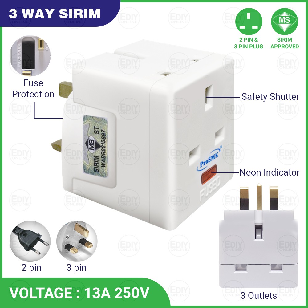 3 WAY ADAPTOR ADAPTER SWITCH USB SOCKET OUTLET PLUG EXTENSION WALL ...