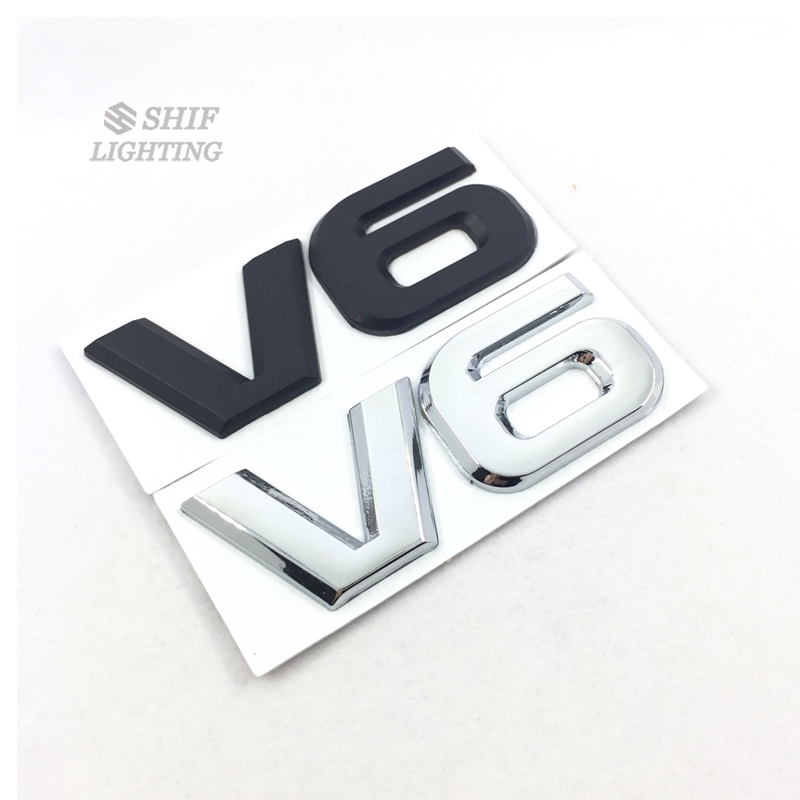 1 X Metal V6 Letter Car Auto Rear Trunk Lid Emblem Badge Sticker Decal ...