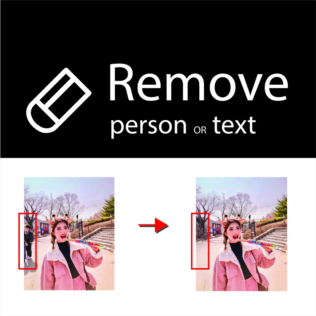 Remove person or text in the pictures去除照片中的路人、人物、文字等等 | Shopee Malaysia