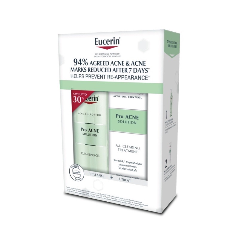 Eucerin Pro Acne Solution set (Cleansing Gel 200ml + A.I Clearing ...